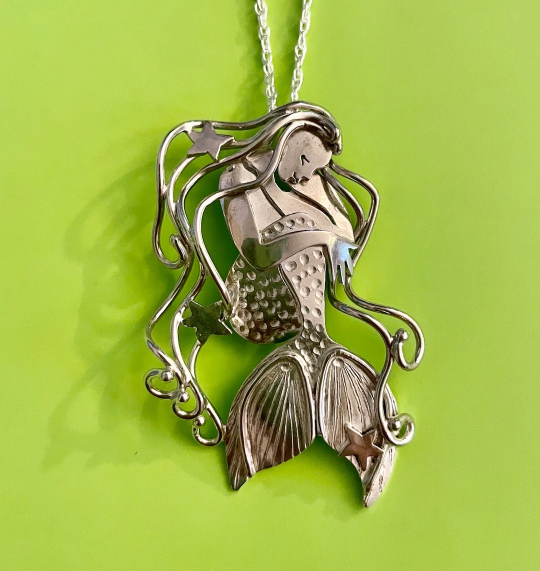 Mermaid Necklace, Handmade Sterling Silver Mermaid Jewelry, Jewelry for ...