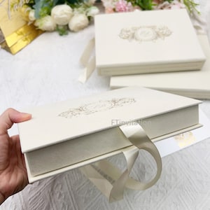 Ivory Luxury Box Velvet Invitation With Acrylic Card - Etsy
