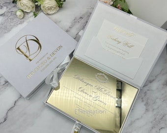 Velvet Ivory Luxury Box Invitation - Etsy UK