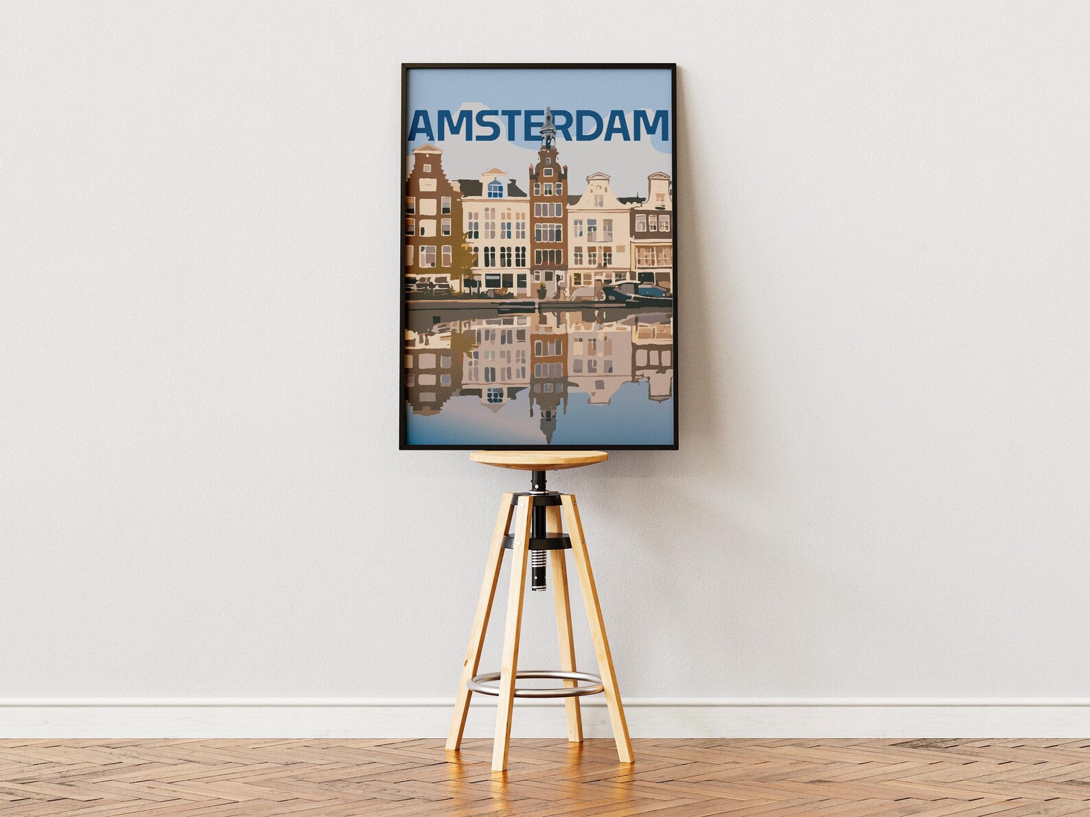 Location Map Travel Poster of Amsterdam | Amsterdam Wall Art ...