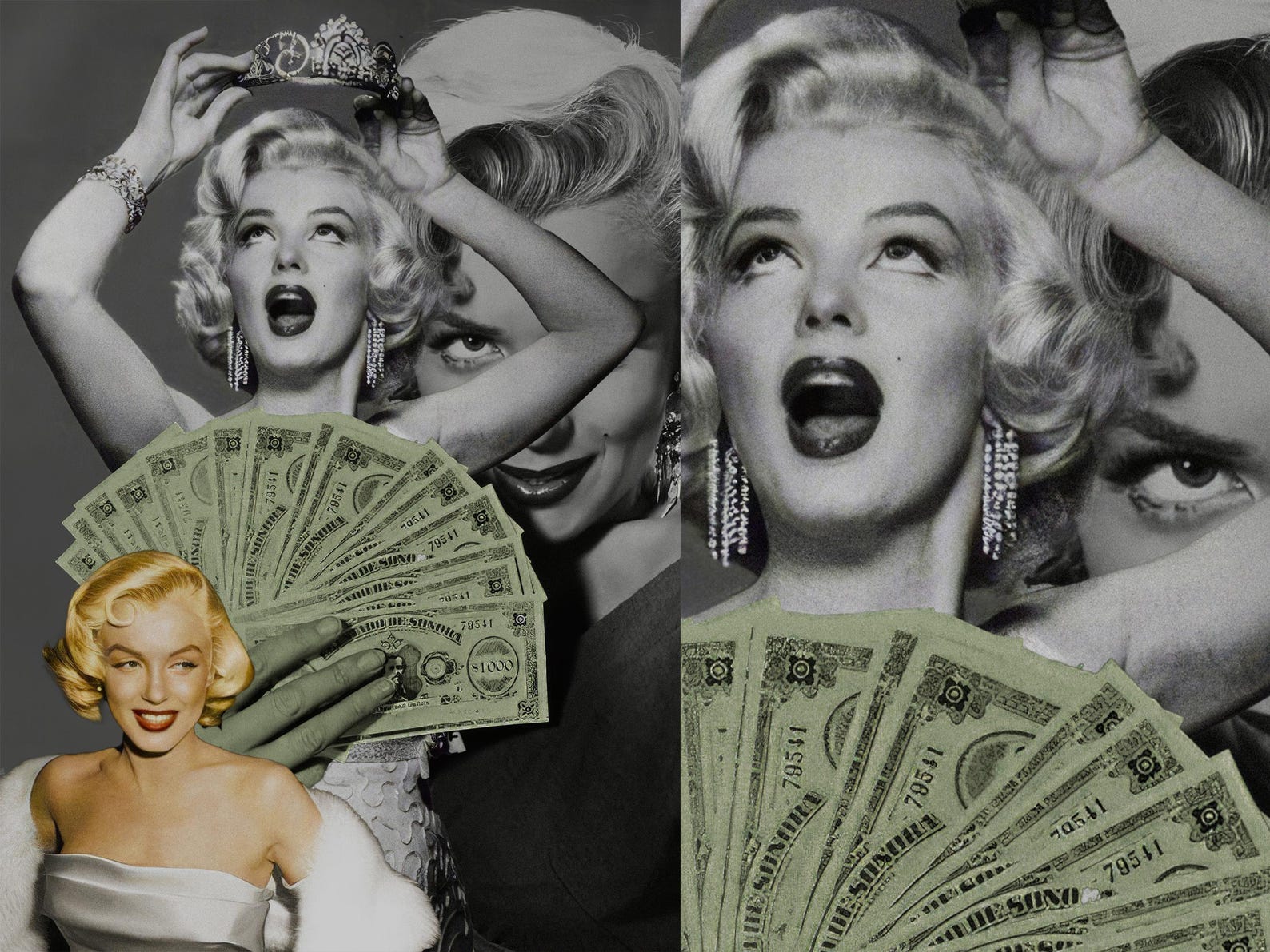 Celebrity Actress Collage Work, Elegant Collage Poster, Decorative Art ...