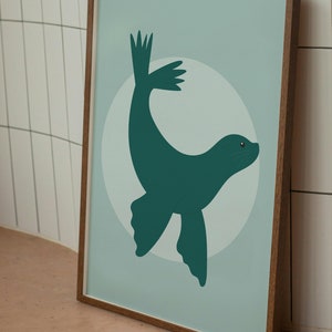 3 Colorful Sea Animals Digital Poster Set - Gift for Kids, Kids Room ...