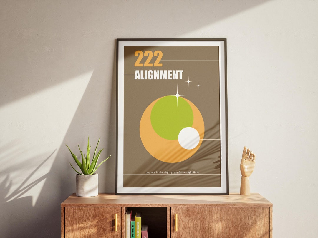 Angel Number 222 Poster | Positive Energy Wall Art | Alignment Poster ...