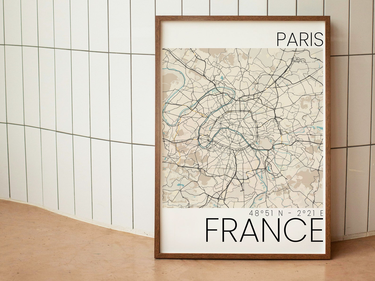 Paris City Map Digital Poster, Minimalist Paris Map Art, Office & Home ...