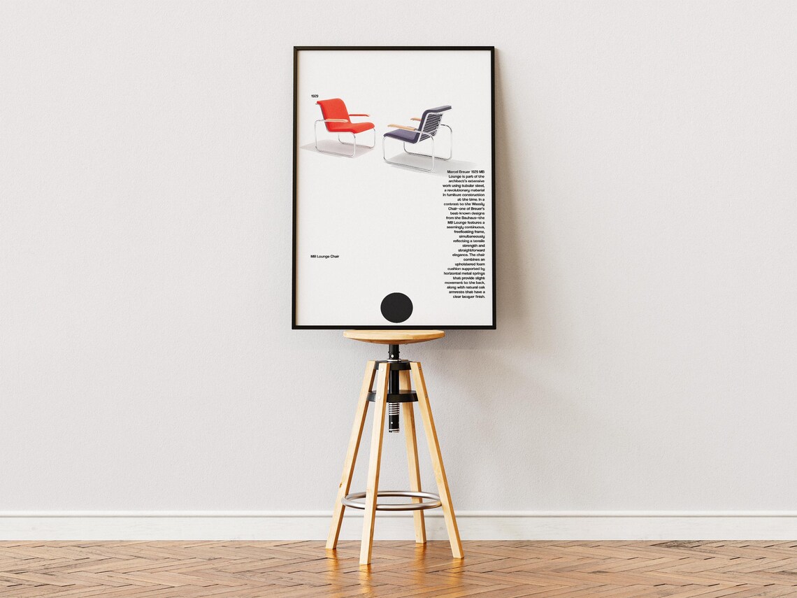 Chair Poster | Bauhaus Poster | Iconic Lounge Chair Art | Modernist ...