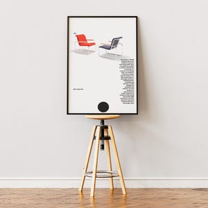 Chair Poster | Bauhaus Poster | Iconic Lounge Chair Art | Modernist ...
