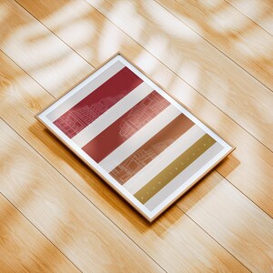 Architectural Decor Digital Poster | Vibrant Technical Drawings Art ...