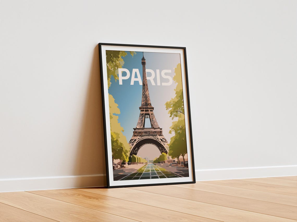 Paris Travel Poster | Paris Wall Art | Location Map | Paris Eiffel ...