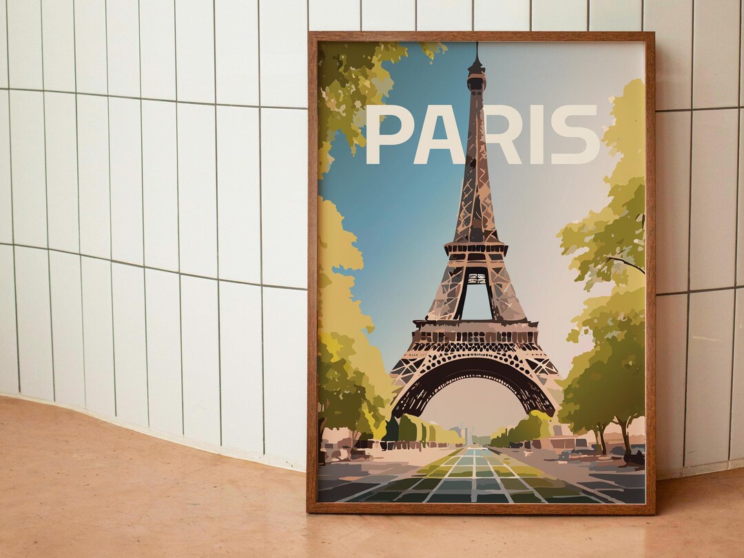 Paris Travel Poster | Paris Wall Art | Location Map | Paris Eiffel ...