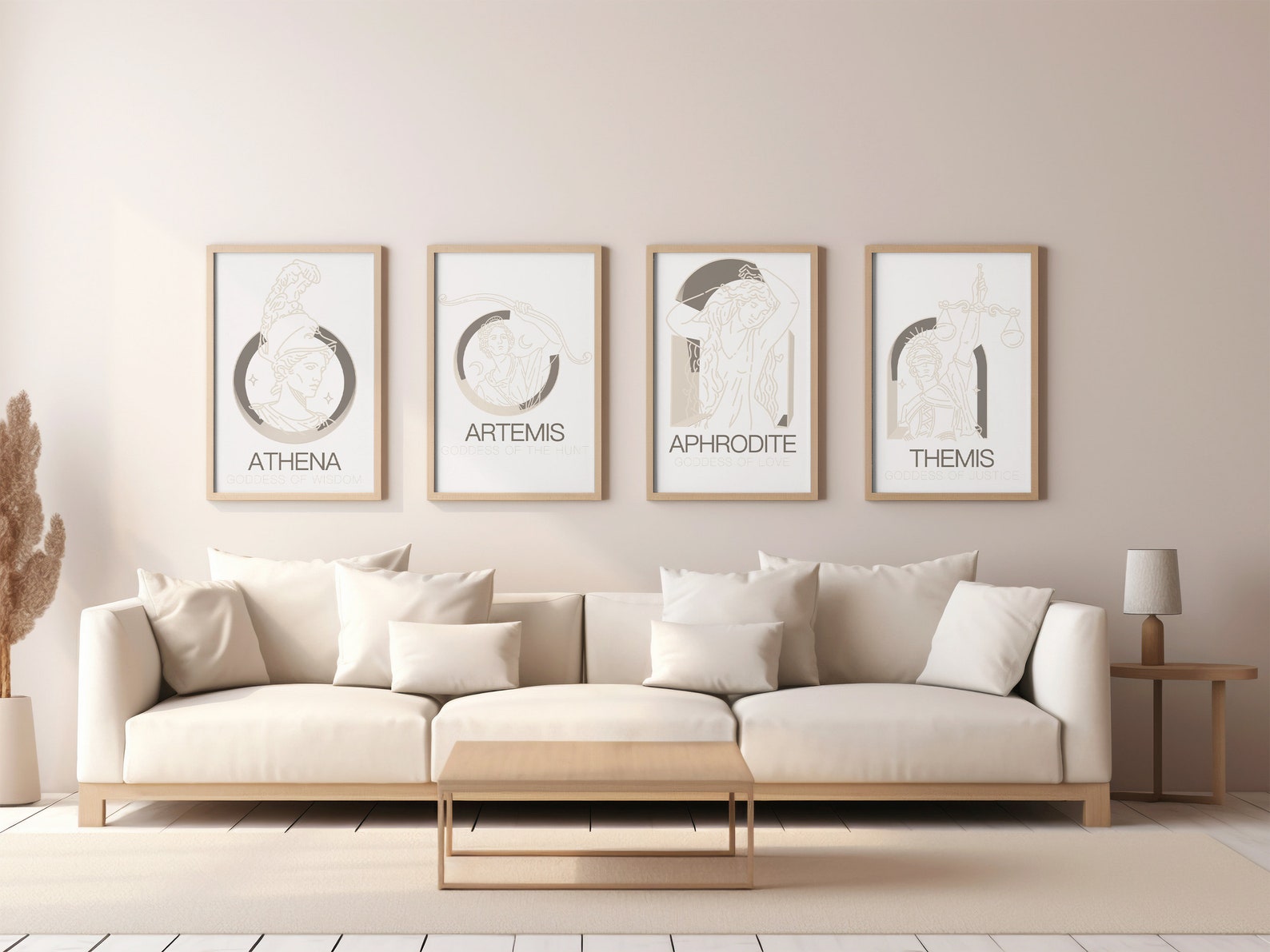 Set of 4 Greek Gods Digital Posters - Artemis, Themis, Aphrodite ...