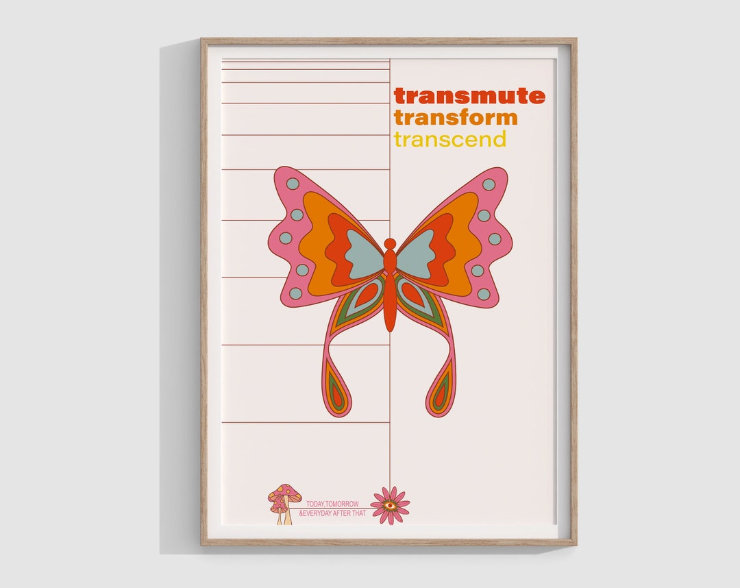 Motivational Quotes Poster - 'transmute, Transform, Transcend ...
