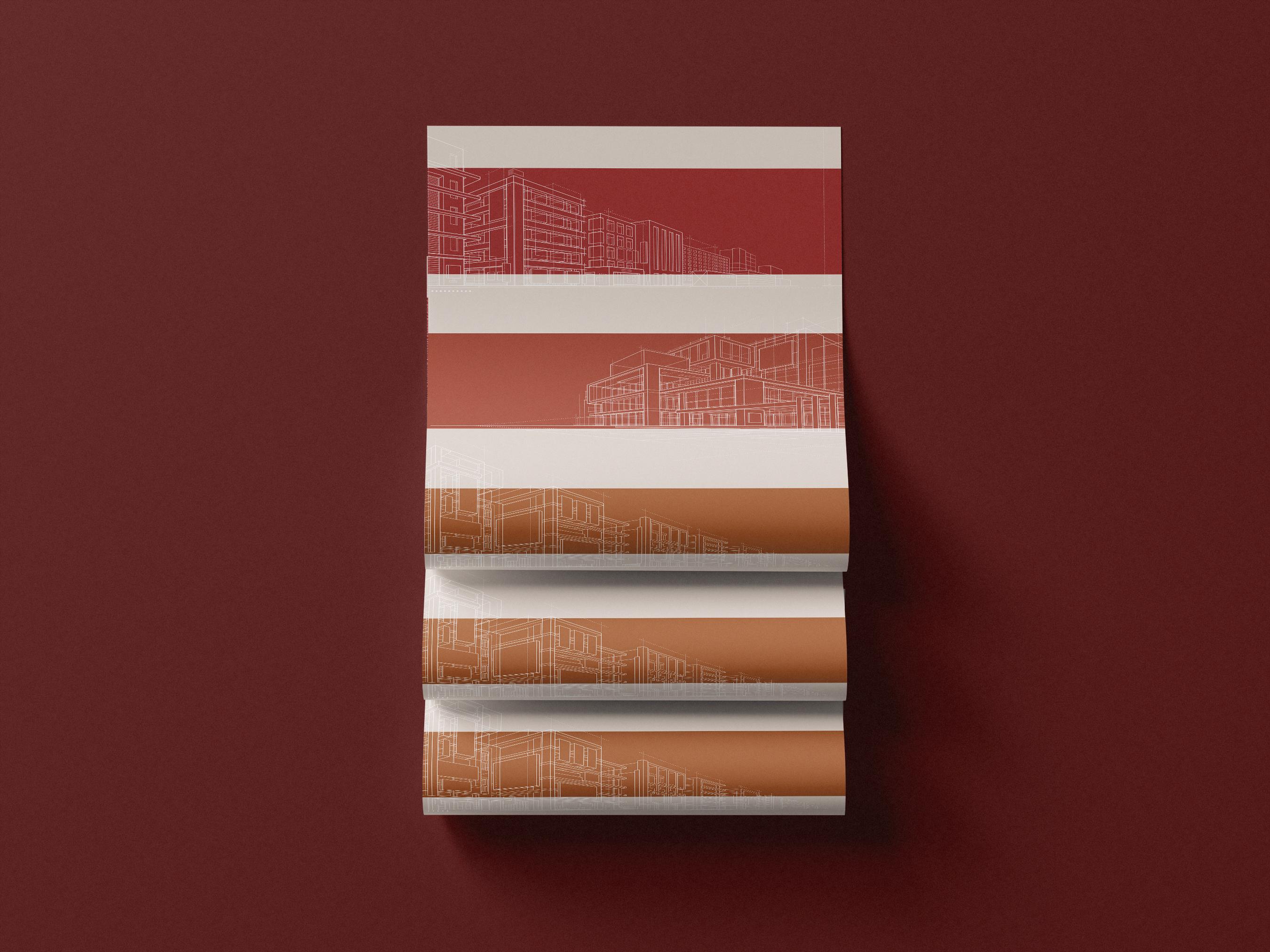 Architectural Decor Digital Poster | Vibrant Technical Drawings Art ...