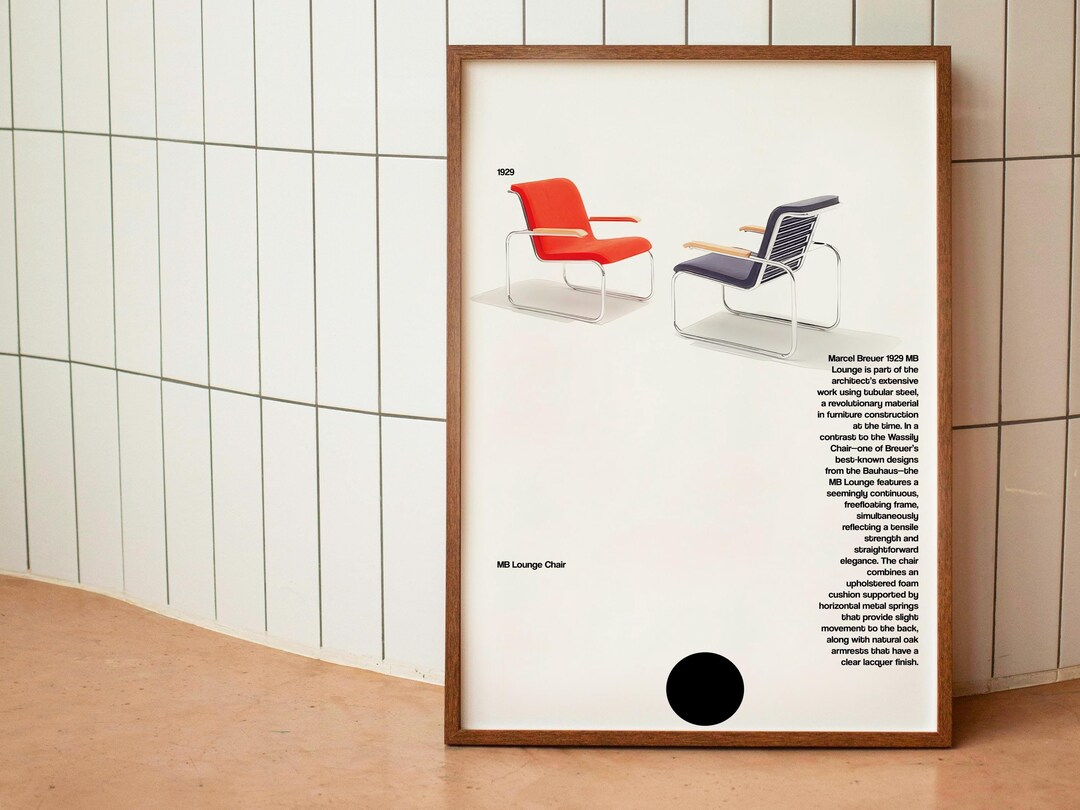 Chair Poster | Bauhaus Poster | Iconic Lounge Chair Art | Modernist ...