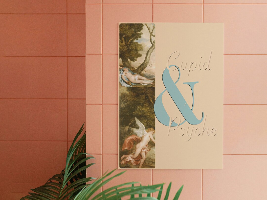 Digital Poster of Cupid and Psyche - Romantic Greek Mythology Art ...