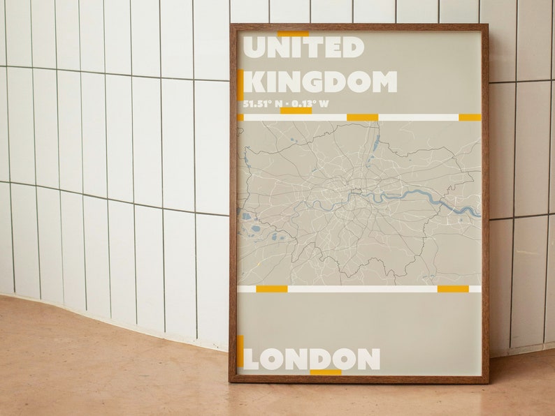 London City Map Digital Poster, London Map Art, Office & Home Wall ...