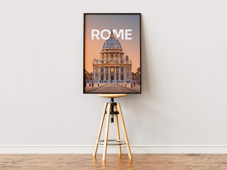 Rome Travel Poster | Stunning Rome Wall Art | Classic Location Map ...
