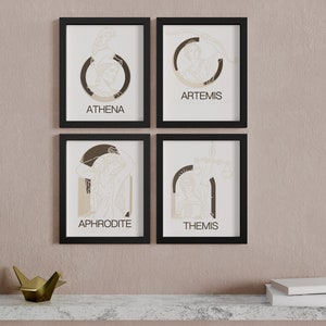Set of 4 Greek Gods Digital Posters - Artemis, Themis, Aphrodite ...