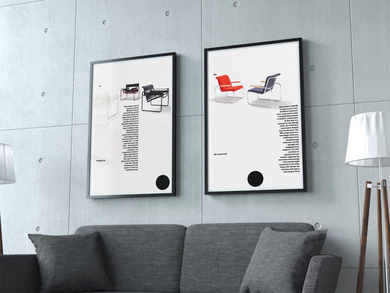 Chair Poster | Bauhaus Poster | Iconic Lounge Chair Art | Modernist ...