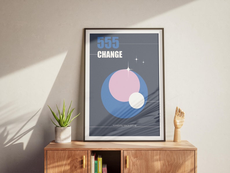 Angel Number 555 Poster | Positive Energy Wall Art | Change Poster ...