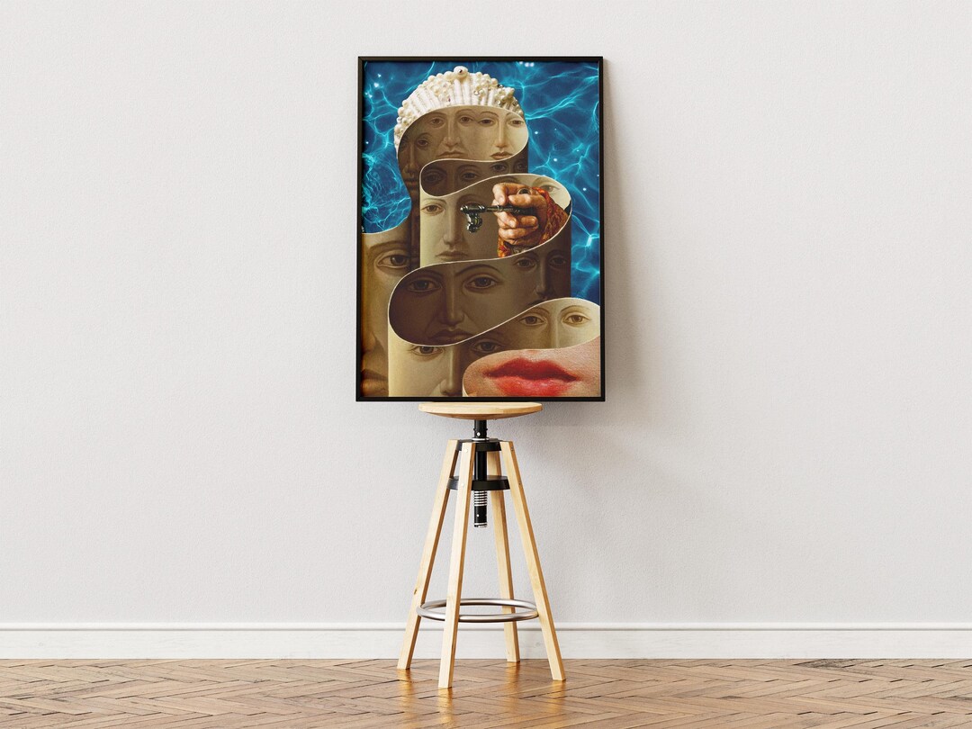 Pearl Collage Work, Unique Collage Poster, Decorative Poster, Digital ...