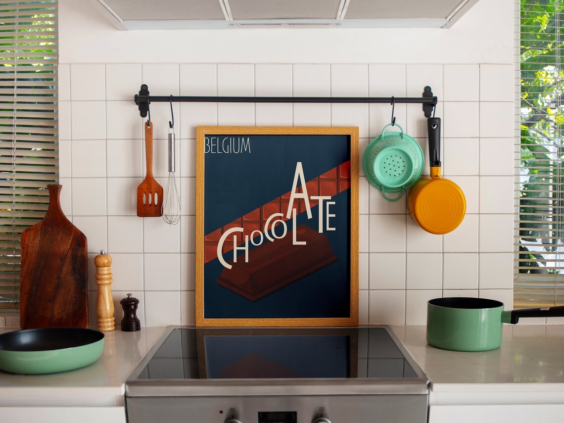 Belgian Chocolate Poster – Elegant Kitchen Cafe Art (digital Poster) - Etsy