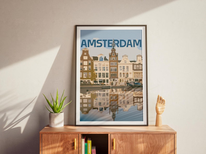 Location Map Travel Poster of Amsterdam | Amsterdam Wall Art | Amsterdam Poster | Amsterdam Art ...