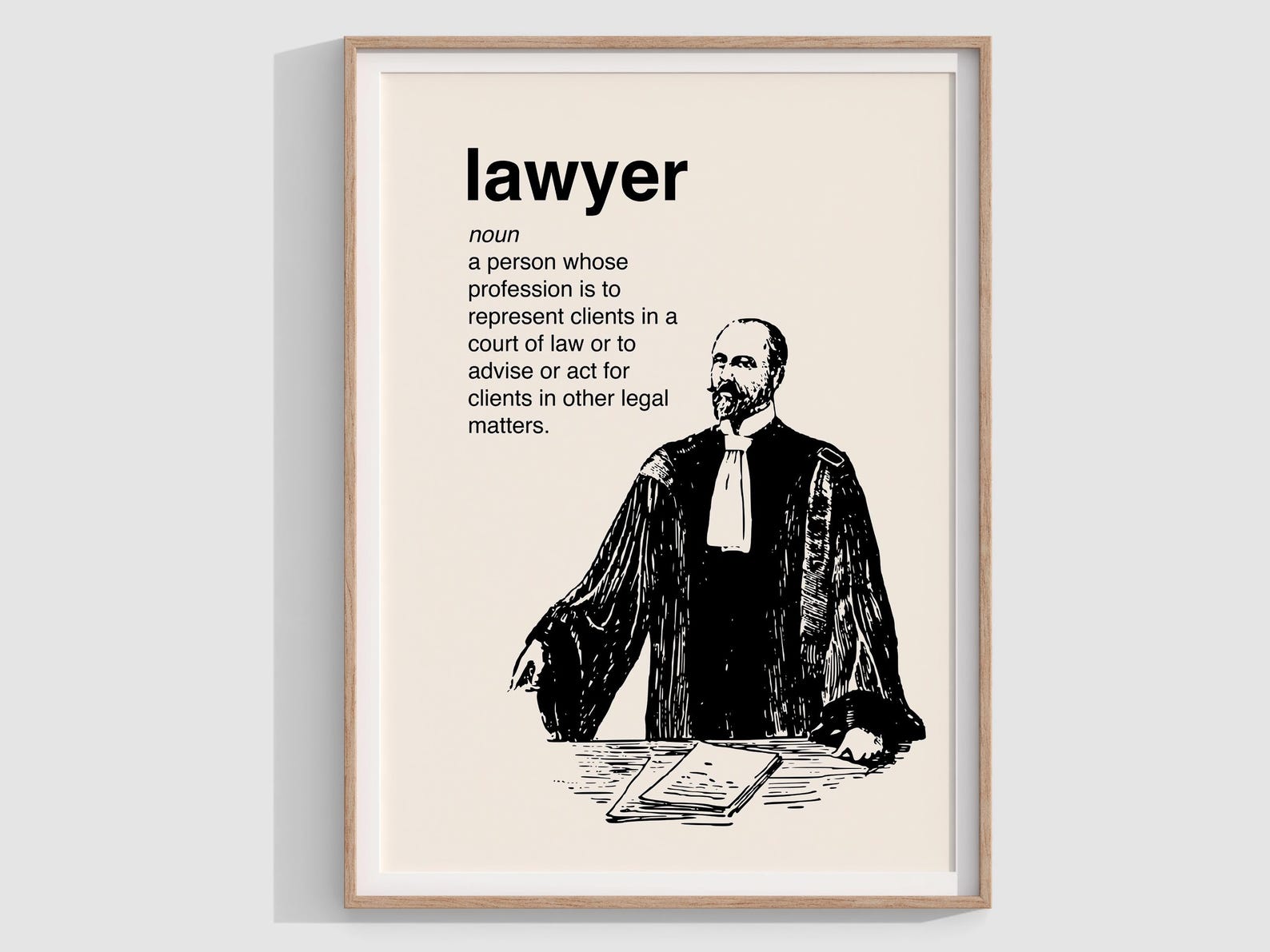 Lawyer Definition Poster, Law Office Decor, Digital Poster, Office Gift ...