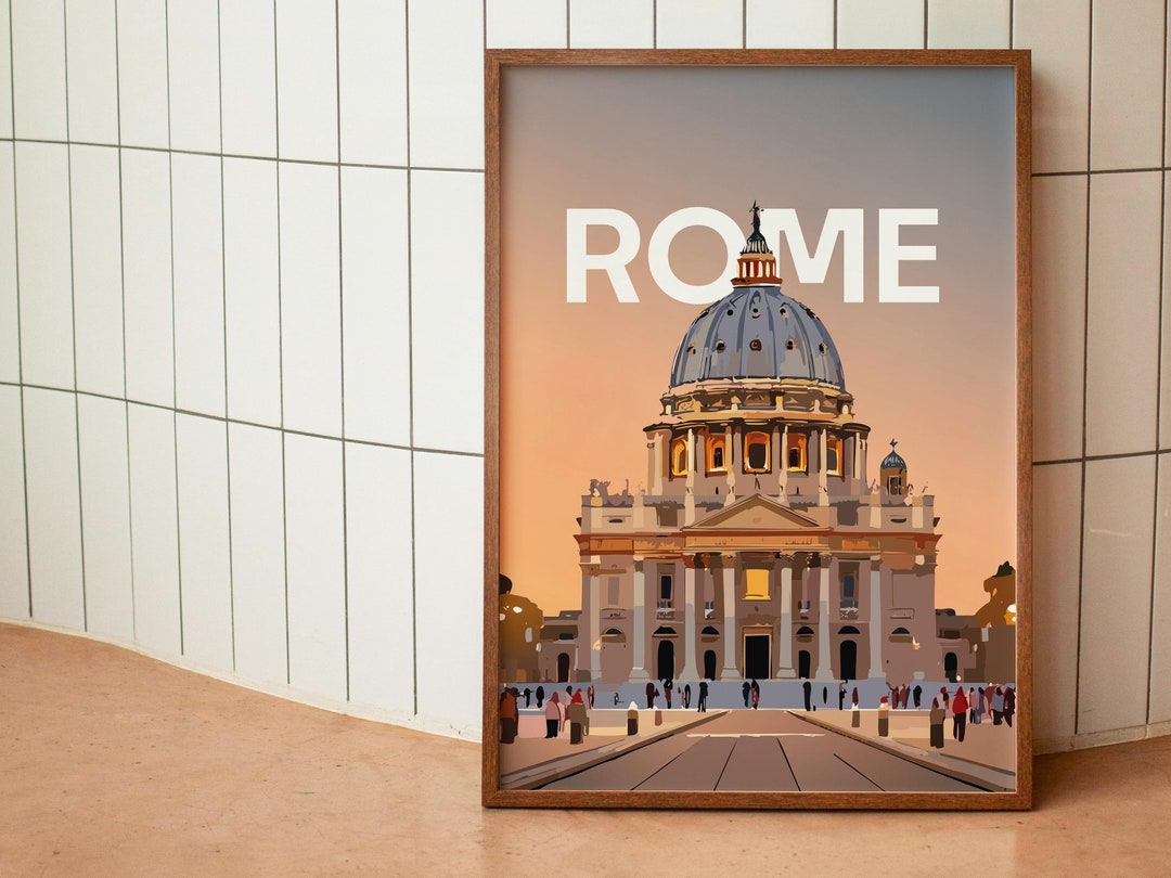 Rome Travel Poster | Stunning Rome Wall Art | Classic Location Map ...