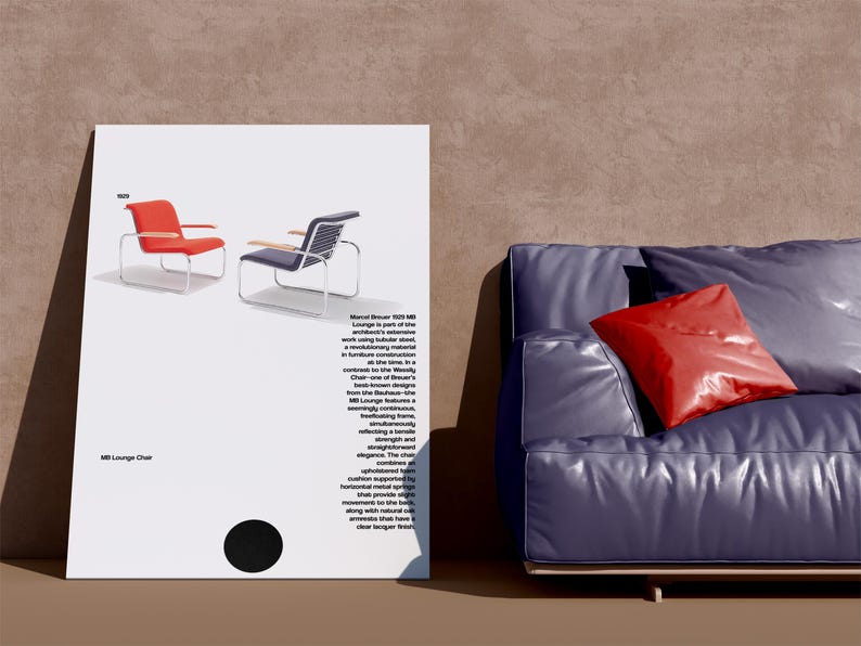 Chair Poster | Bauhaus Poster | Iconic Lounge Chair Art | Modernist ...