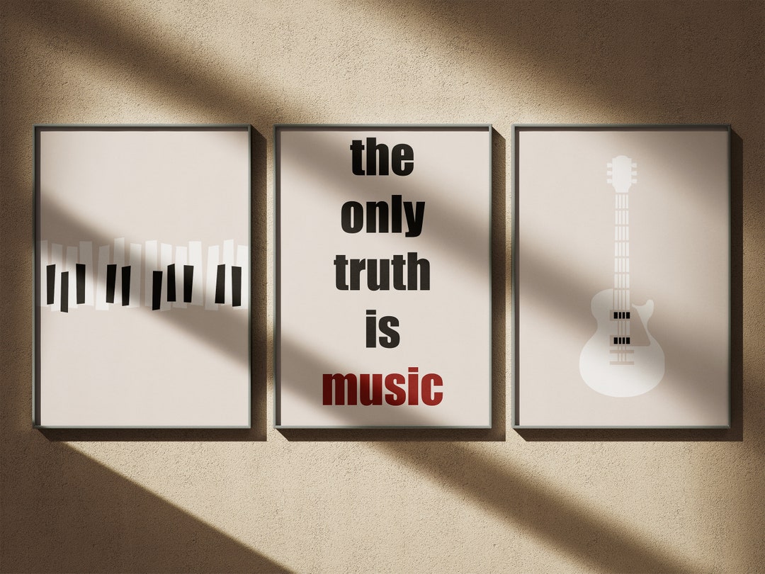 Music Posters Set of 3 - Guitar, Piano, 'the Only Truth' (digital Art ...