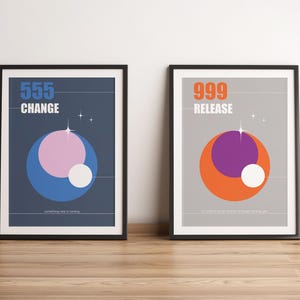 Angel Number 555 Poster | Positive Energy Wall Art | Change Poster ...