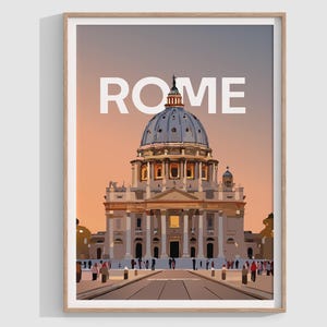 Rome Travel Poster | Stunning Rome Wall Art | Classic Location Map ...