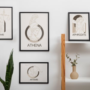 Set of 4 Greek Gods Digital Posters - Artemis, Themis, Aphrodite ...