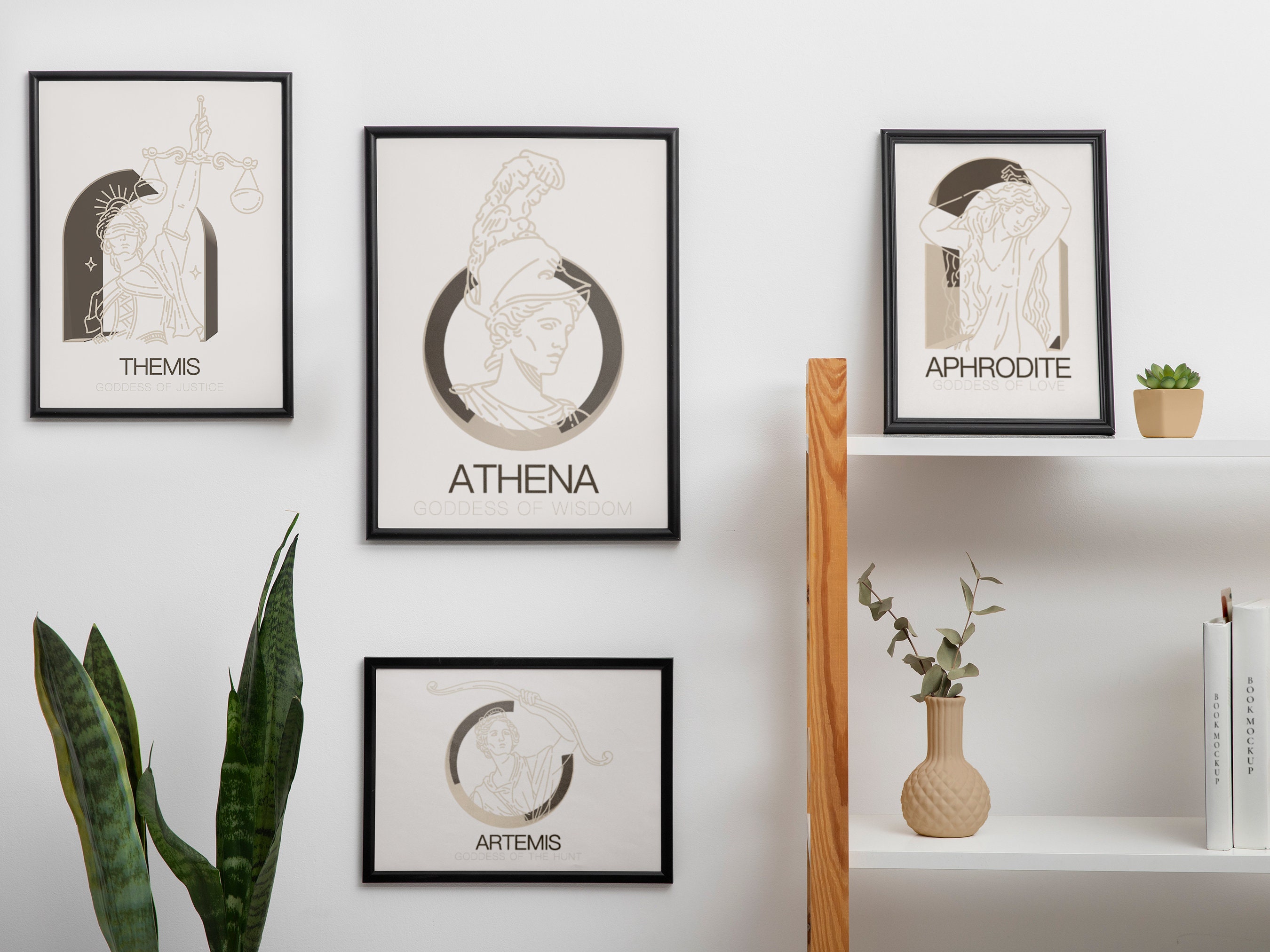 Set of 4 Greek Gods Digital Posters - Artemis, Themis, Aphrodite ...
