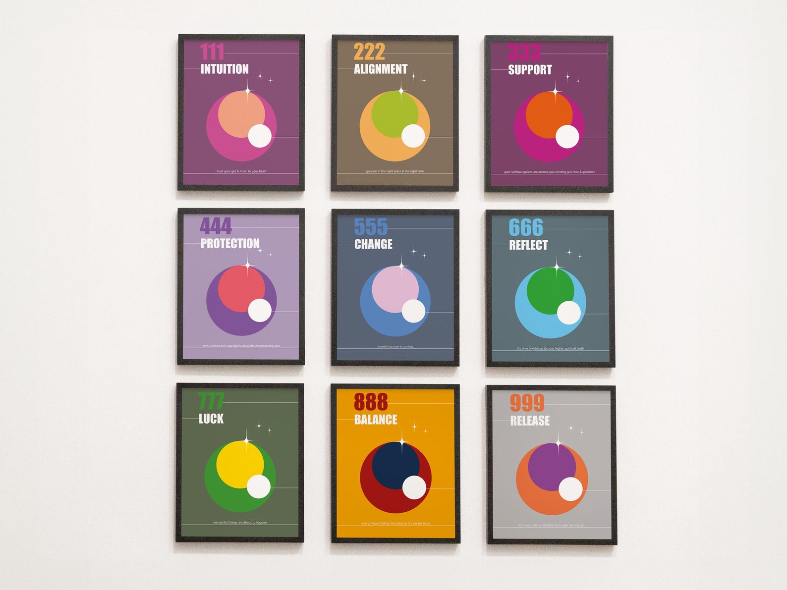 Angel Number 999 Poster | Positive Energy Wall Art | Release Poster ...