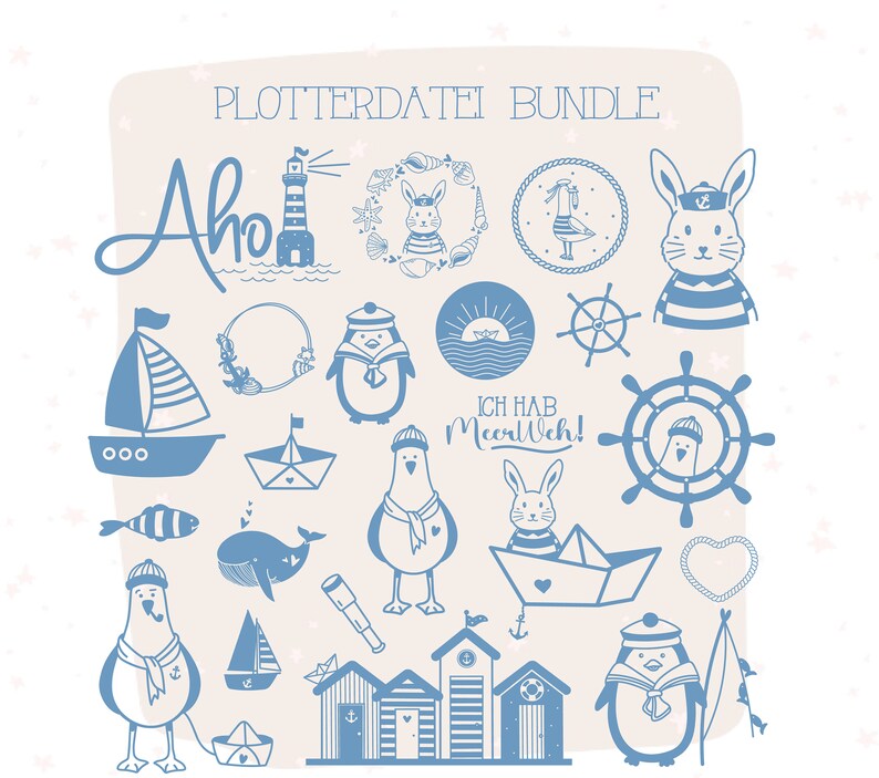 German Meer Plotter File Svg Nautical Bundle Hello Plotter File Anker ...