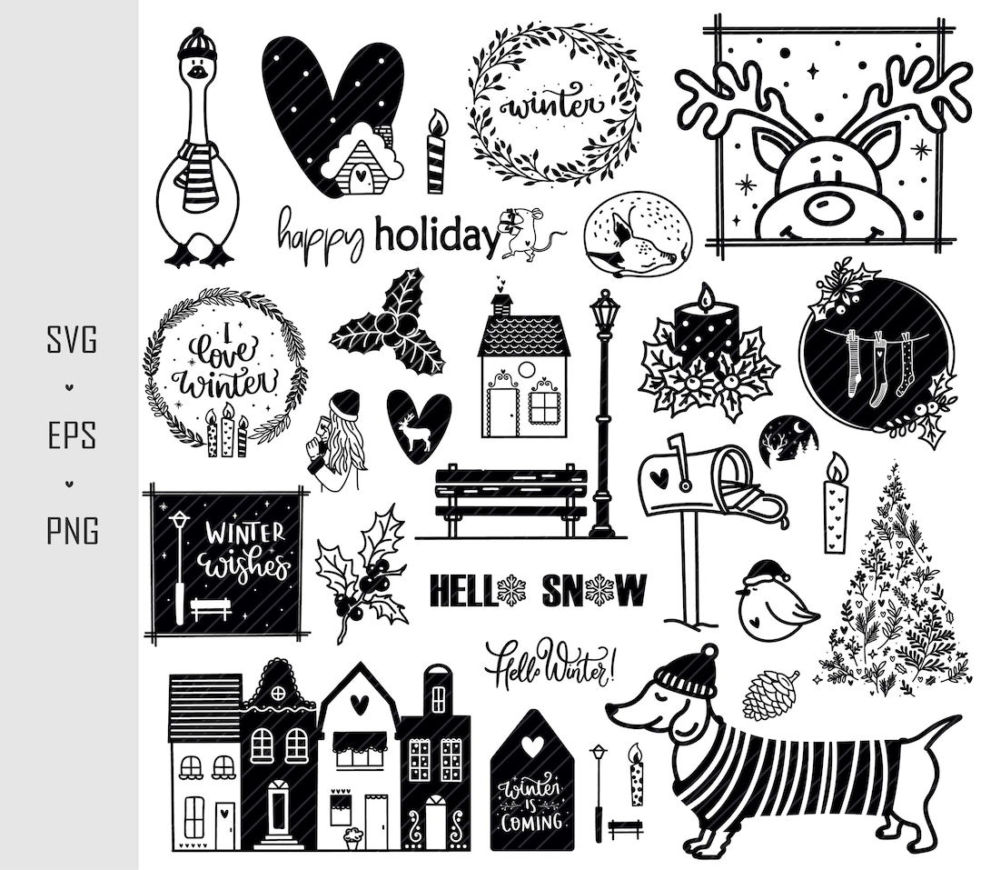 Hallo Winter Plotterdatei Din A6 - Plotterdatei Hallo Winter - Winter Hirsch Aufschrift Winter ...