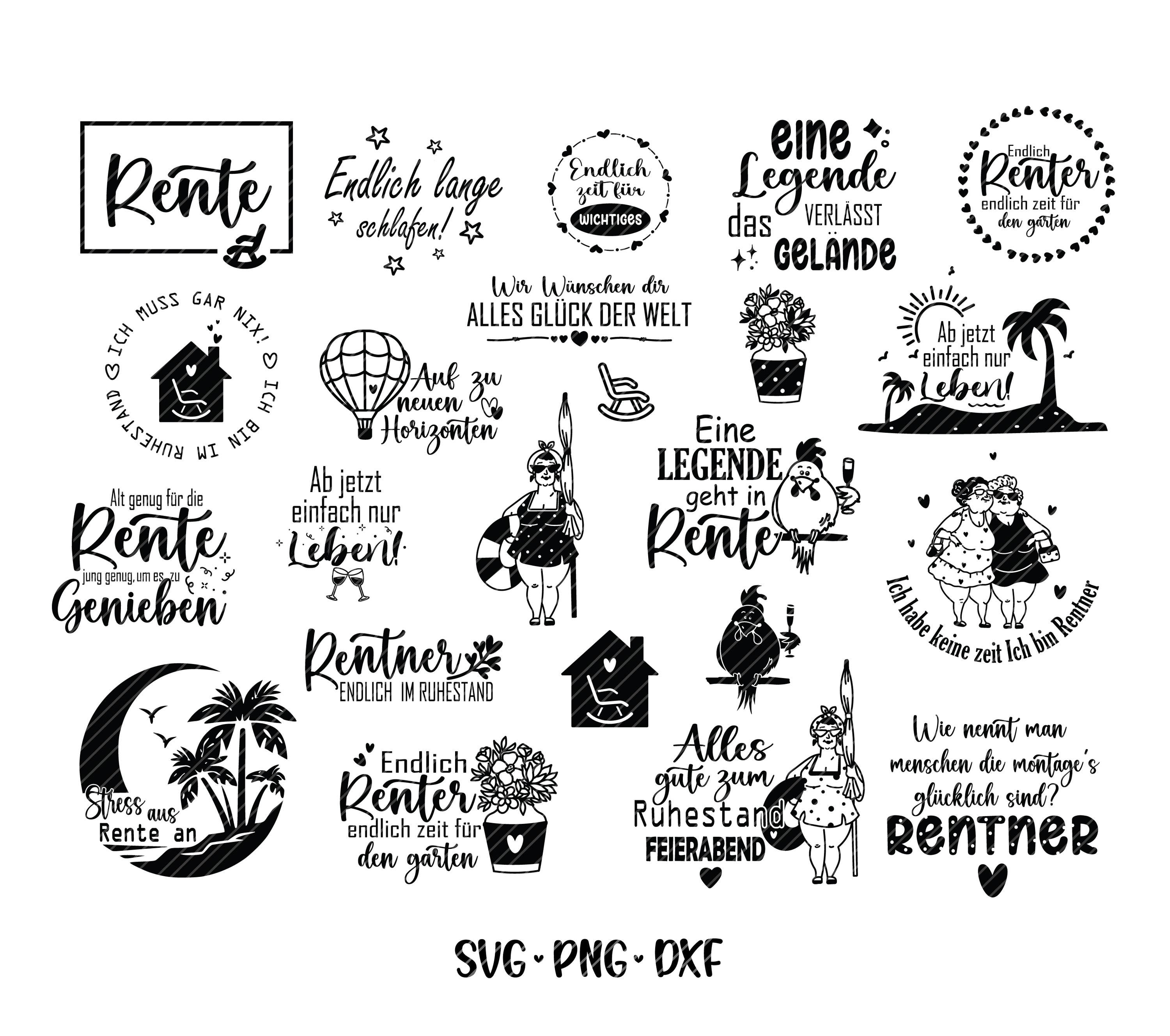 Plotterdatei Ruhestand Svg, German Plotter File Pension, Pensioner ...