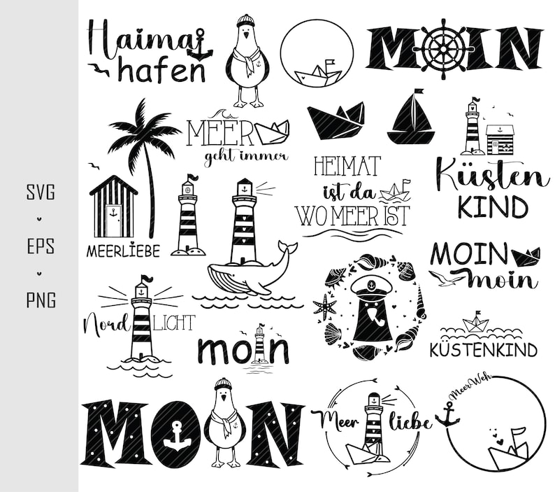 Plotterdatei Möwe Maritim SVG Png Png Moin Segull Möwe Maritim Design ...