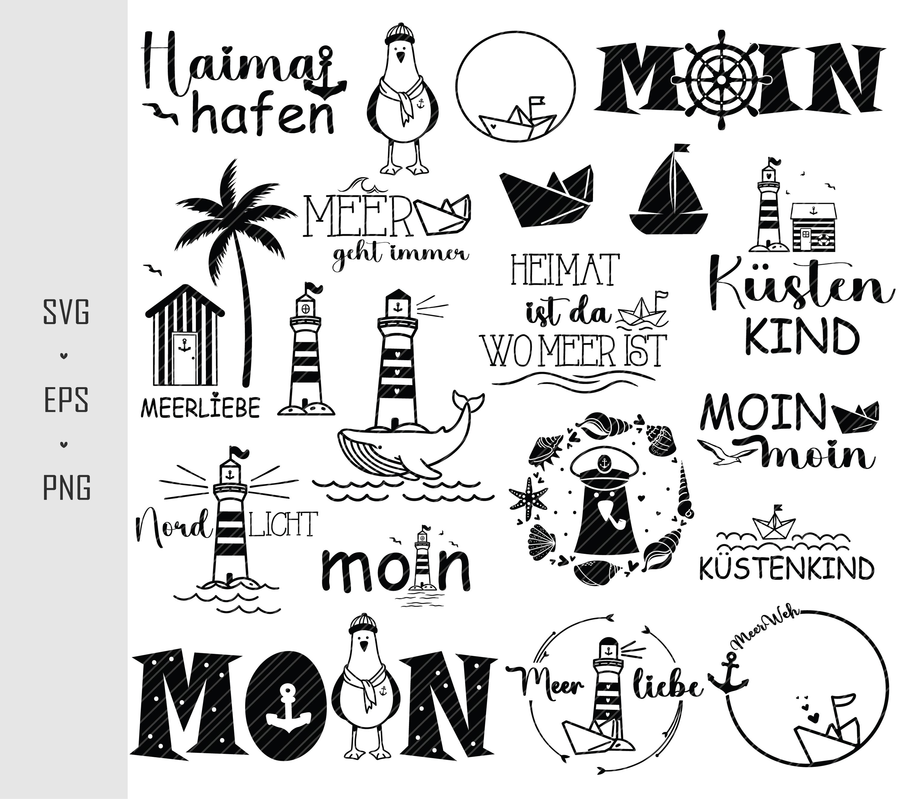 Plotterdatei Möwe Maritim SVG Png Png Moin Segull Möwe Maritim Design ...