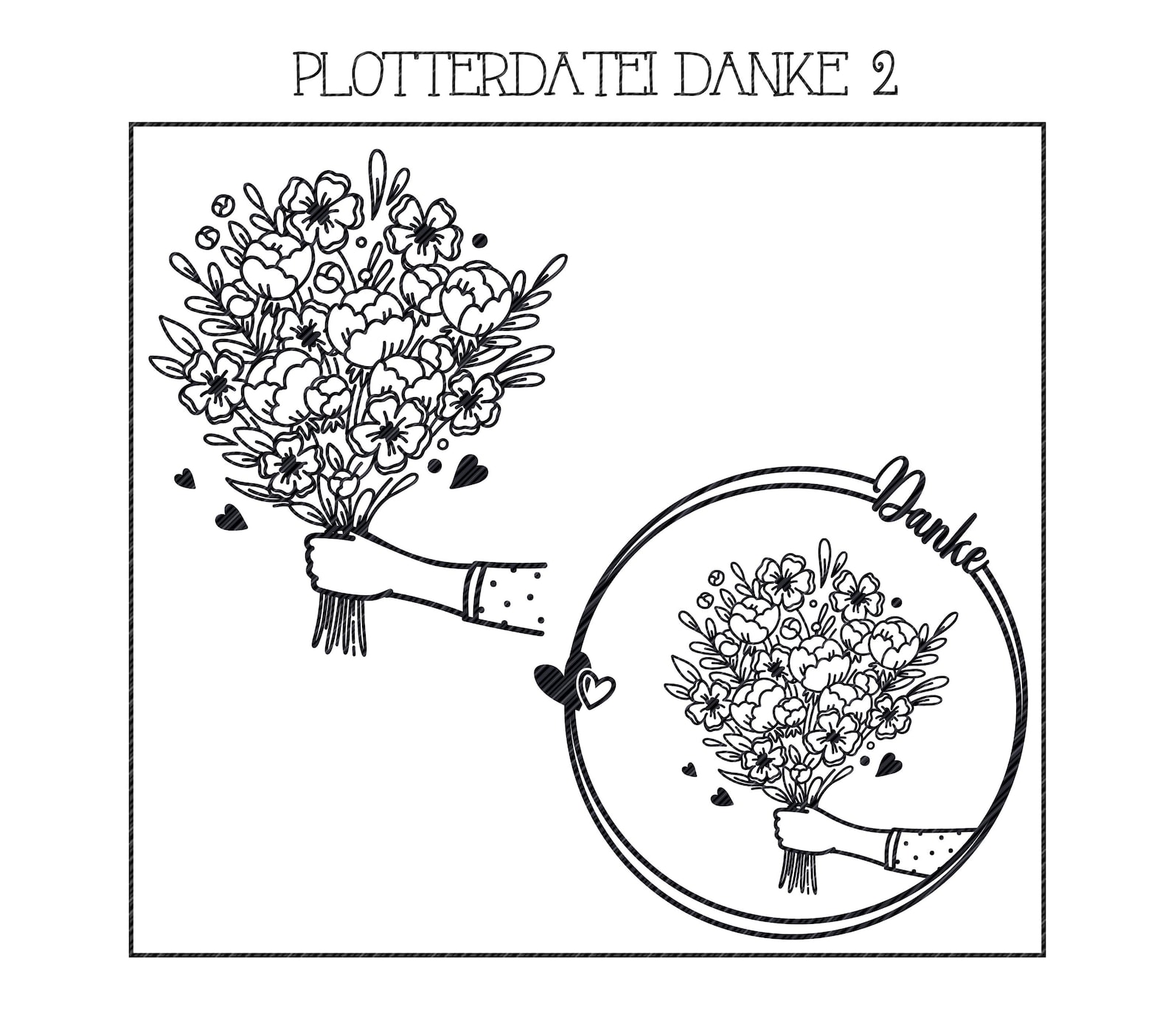Plotterdatei danke, SVG, Danke Geschenkanhänger, Kranz Geschenk ...