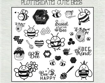 Bee SVG Bundle, Bumble Bee Svg, Honey Svg, Bee Clipart, Bee Silhouette ...