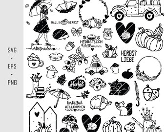 Herbst Plotterdatei, Deutscher Herbst Plotterdatei SVG DXF PNG, Hallo ...