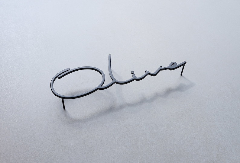 Cursive Metal Wall Sign With Personalized Name and Surname Custom ...