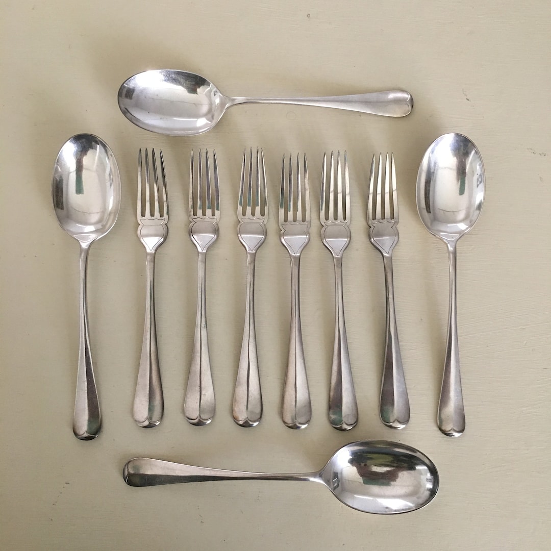 Martin Hall & Co Silver Plate Victorian Spoons and Forks Rattail Rat ...