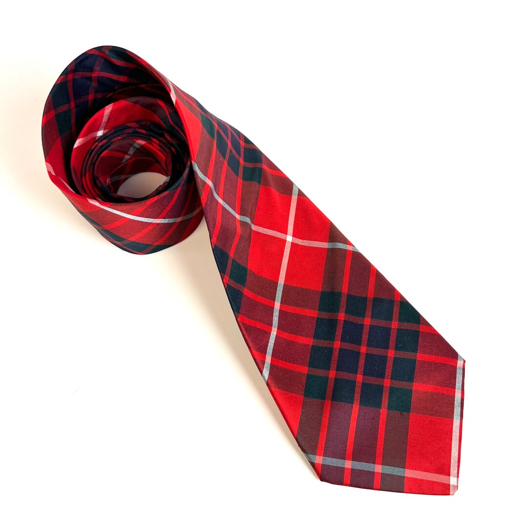 Vintage Wide Silk Tie Fraser Tartan Ingles Buchan Clan Fraser Scottish ...