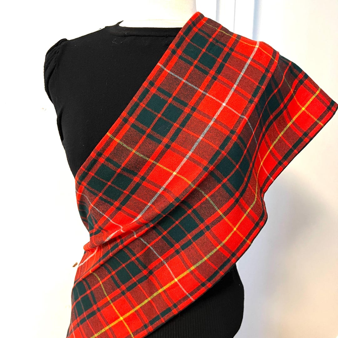 Clan Bruce Tartan Sash Extra Long Vintage All Wool Scarf Highland Wear ...