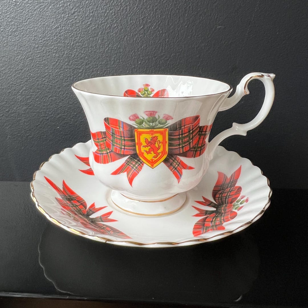 Royal Stewart Tartan Teacup and Saucer Royal Albert Bone China Scottish ...