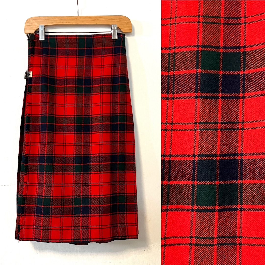 Clan Robertson Tartan Kilt Ladies Kilted Skirt XS All Wool Made in ...