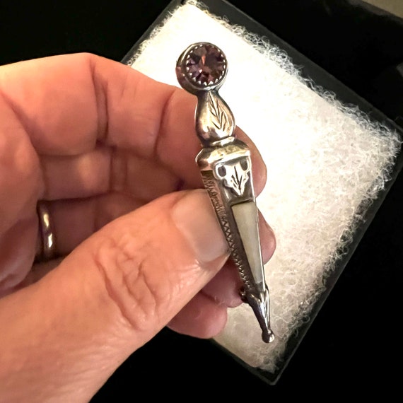 Sterling SIlver Scottish Kilt Pin Dagger Sgian Dubh C… - Gem